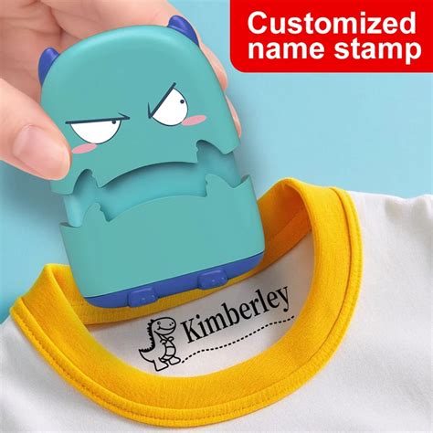 개인화 된 학생 이름 스탬프 맞춤형 방수 인감 퇴색되지 않는 잉크 휴대용 학교 필수품 및 어린이를위한 교육 선물 홈 인테리어