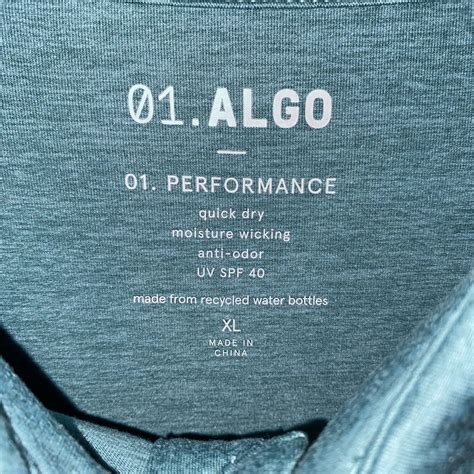 01 Algo Performance Golf Polo Shirt Short Sleeve Uv S… Gem