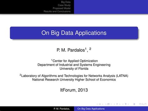 Pmpardalos On Big Data Application Ppt