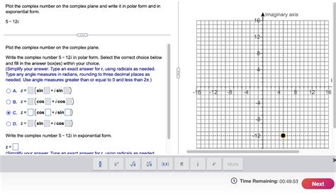 Solved Plot The Complex Number On The Complex Plane And