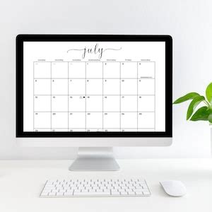 2026 Minimalist Cursive Calendar Printable Monthly Planner Wus