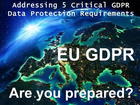 Teleran Data Protection Addressing 5 Critical Gdpr Requirements Ppt