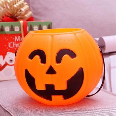 Generic Halloween Pumpkin Bucket Portable Pumpkin Trickling Candy