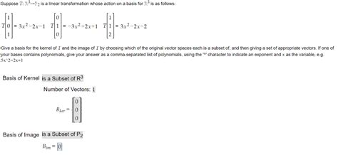 solved suppose t r3→f2 is a linear transformation whose