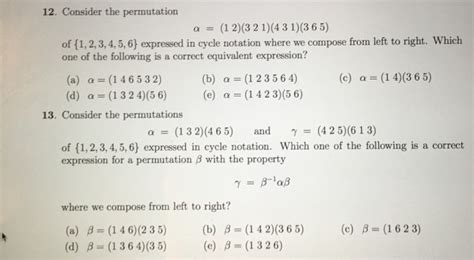 Solved 12 Consider The Permutation A 1 23 2 14 3