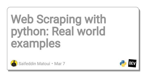 Web Scraping With Python Real World Examples Rdevto