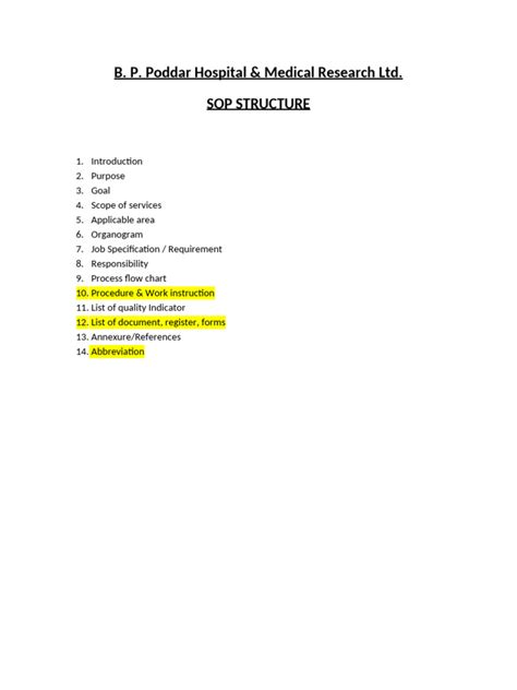 Sop Structure Pdf