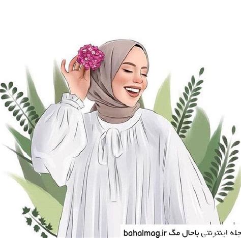 عکس دخترانه کارتونی با حجاب