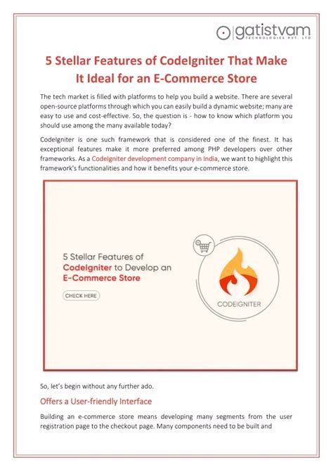 Ppt 5 Features Of Codeigniter That Makes It Perfect For An E Commerce