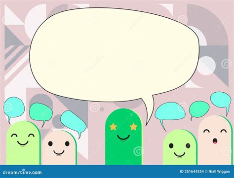 Cartoon Heads Drawing Drawing With Speech Bubble Showing Conversation