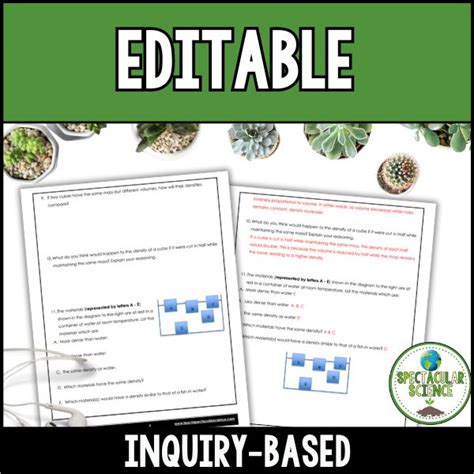 Density Lab Science Worksheets And Hands On Activity Spectacular Science