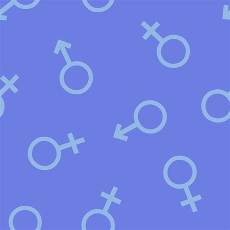 Premium Vector Blue Seamless Pattern With Gender Symbols