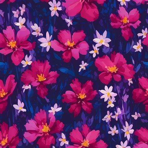Premium Photo Floral Seamless Repeat Pattern Design Flowers For