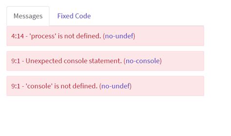 solved node js code and let pass it with eslint rule