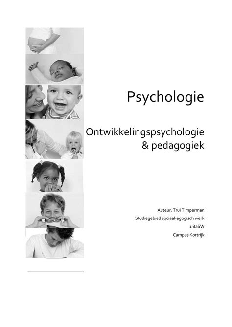 Vives Bachelor Maatschappelijk Werk Ontwikkelingspsychologie En