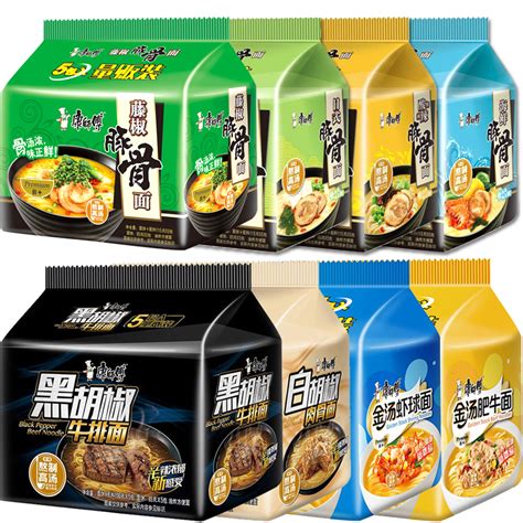 康师傅方便面高汤组合x3包日式酸辣豚骨金汤虾球肥牛黑胡椒泡面虎窝淘