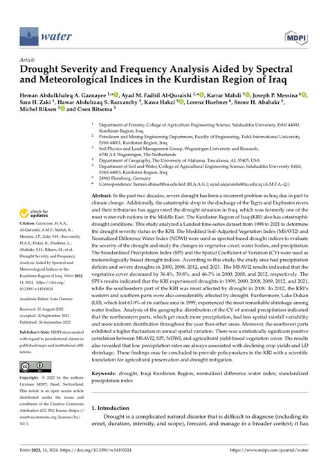 Pdf Drought Severity And Frequency Analysis Aided By Spectral And Meteorological Indices In