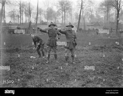 New Zealand Officers Practice Shooting With Pistols Acheux France
