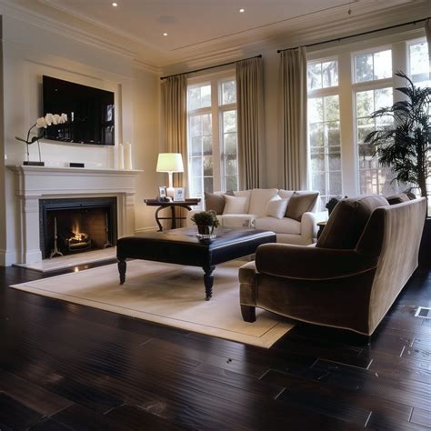 Small Living Room With Dark Wood Floors Stylish Design And Space