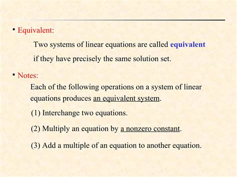 System Of Linear Equations Ppt