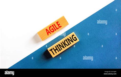 Agile Thinking Symbol Concept Words Agile Thinking On Wooden Blocks Beautiful White And Blue