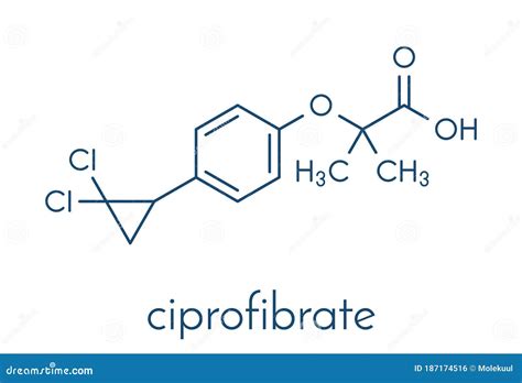 Ciprofibrate Hyperlipidemia Drug Molecule Fibrate Class Skeletal Formula Vector Illustration
