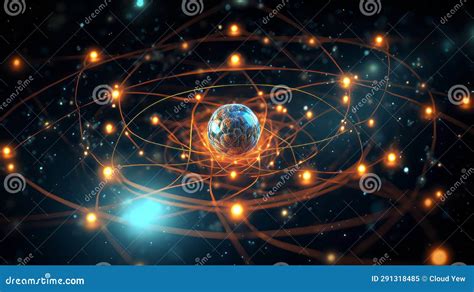 Atomic Nucleus Surrounded By Orbiting Electrons Stock Illustration Illustration Of