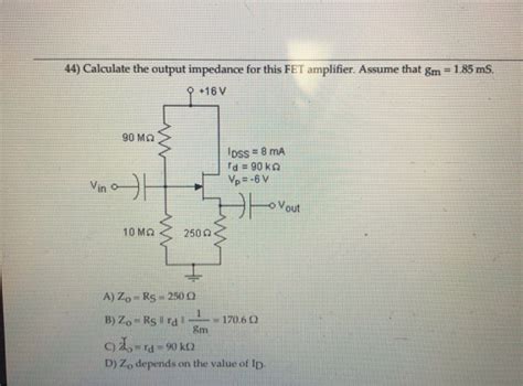 Calculating Amplifier Output Impedance Calculation