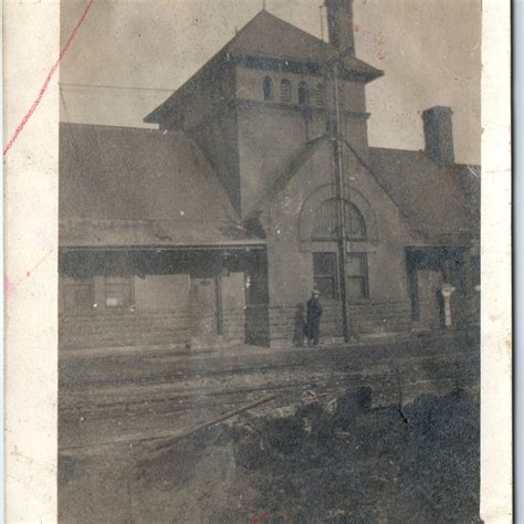 C1910s Waterloo Ia Railway Train Depot Rppc Rock Island Station Real