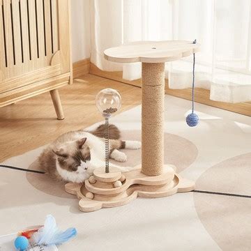 定制猫抓板猫玩具猫爬架立柱式猫抓柱逗猫棒耐磨剑麻柱猫咪玩具 阿里巴巴