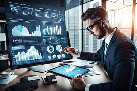 Premium Photo Business Man Analyzing Data