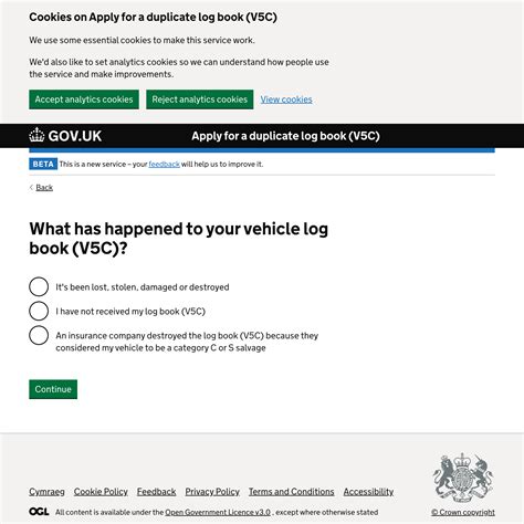 Apply For A Duplicate Log Book V5c Government Digital Services