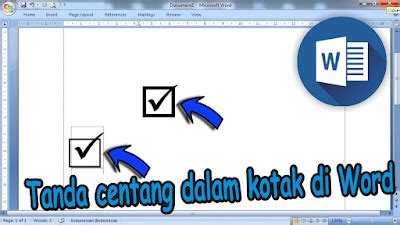Cara Mudah Dan Gampang Membuat Tanda Centang Dalam Kotak Di Word