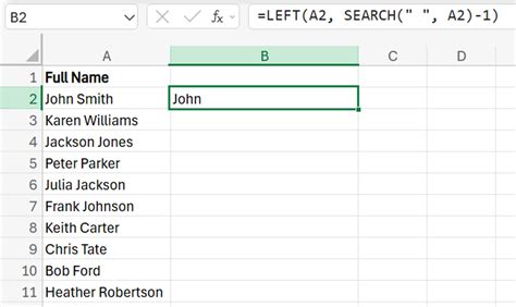 Split First And Last Names In Excel Text To Columns Formulas And Tips