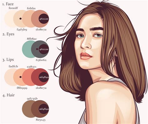 Pallet Vector Portrait Art Digital Portrait Illustration Vector