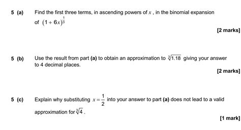 A Level Aqa Maths Pure 4 2 General Binomial Expansion Find The First Three Terms In A