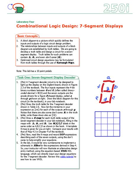 Lab 4 Laboratory Four Combinational Logic Design 7 Segment Displays Ece 2500 Docsity