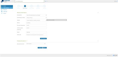 [duplicati] not possible connecting to a bucket using api key cli to perform a backup