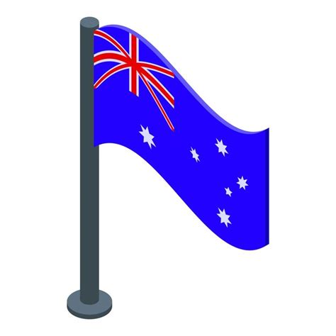 Ícone De Bandeira Da Austrália Vetor Isométrico Natureza Fofa Selvagem