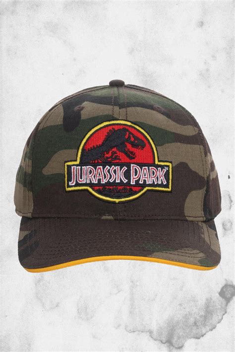 Jurassic Park Camo Snapback Hat Post Mortem Horror Bootique