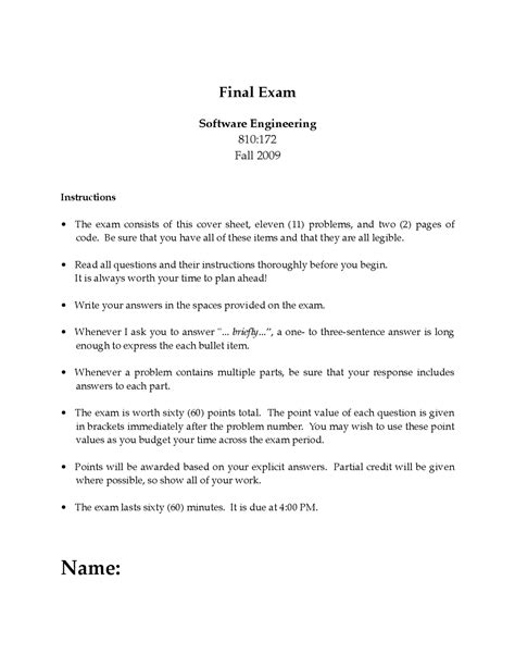 Software Engineering For University Students Exams Software