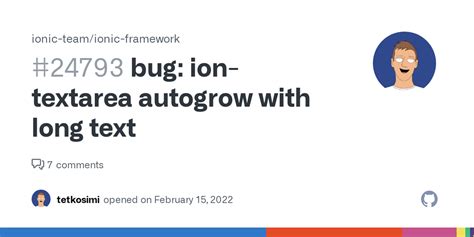 Bug Ion Textarea Autogrow With Long Text · Issue 24793 · Ionic Team