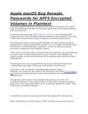 Apple MacOS Bug Reveals Passwords For APFS Encrypted Volumes In Plaintext Docx Apple MacOS Bug