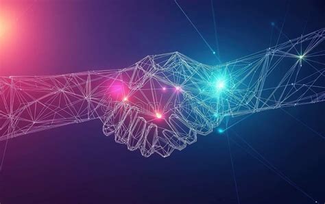 Abstract Representation Of A Handshake Symbolizing Partnership And Collaboration In A Digital