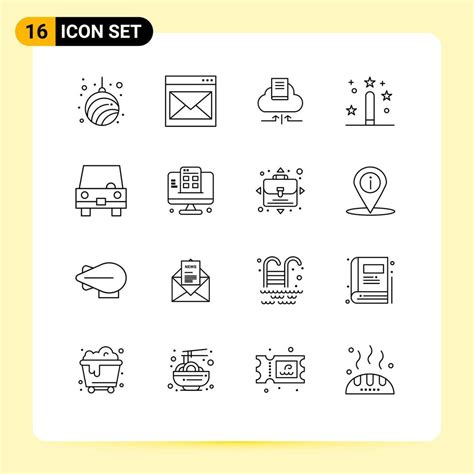 16 Thematic Vector Outlines And Editable Symbols Of Magic Design Email Coding Book Editable