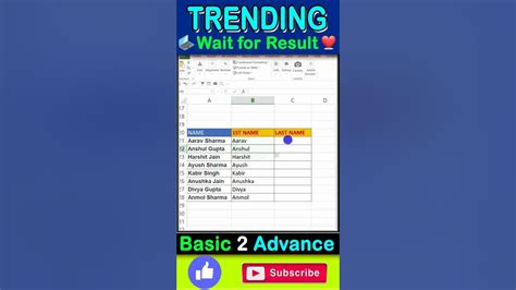 First Name And Last Name Separate In Excel Exceltips Shorts Exceltricks Excel Exceltutorial