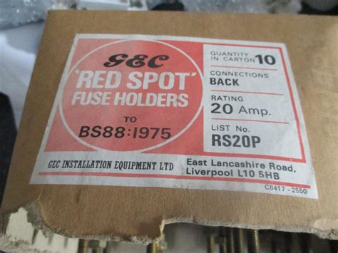 GEC RED SPOT TYPE RS20 FUSE HOLDER WITH BACK CONNECTION RS20P