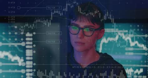 Female Trading On Stock Market Analysing Data Using Computer Technology K Royalty Free Stock