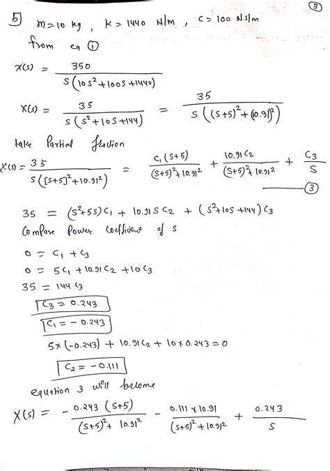 Solved Using Laplace Transforms And The Idea Of A Transfer Function
