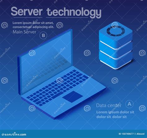 Isometric Personal Computer Stock Vector Illustration Of Design Database 150740677